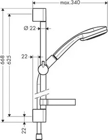 Hansgrohe - Set sprchové hlavice, 4 proudy, tyče 0,65 m a hadice, chro
