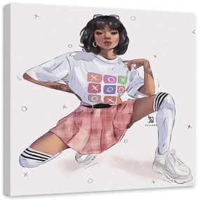 Gario Obraz na plátně Dospívající dívka v růžové sukni - Vivian Lihonde Rozměry: 30 x 30 cm