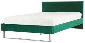 Sametová, zelená postel 140 x 200 cm BELLOU Beliani