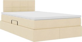Postel s úložným prostorem a matrací Krémová 120 x 200 cm Samet 3370504