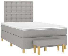 Box spring postel s matrací světle šedá 120x190 cm textil 3270432