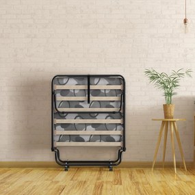 Costway Skládací postel s matrací přenosná a pro hosty šedá made in Italy Původ