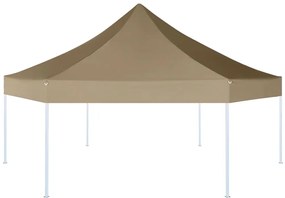 Šestihranný pop-up skládací party stan 3,6x3,1 m taupe 220 g/m² - Default Title