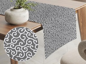 Biante Bavlněný běhoun na stůl Sandra SA-258 Ornamenty na tmavě šedém 35x120 cm