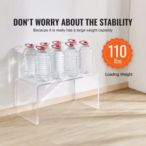 Akrylový konferenční stolek, průhledný akrylátový koncový stolek ve tvaru C, 41,4 cm
