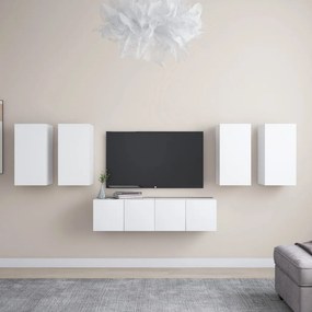 6dílný set TV skříněk bílý kompozitní dřevo 3078679