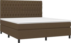 Box spring postel s matrací tmavě hnědá 180x200 cm textil 3142036