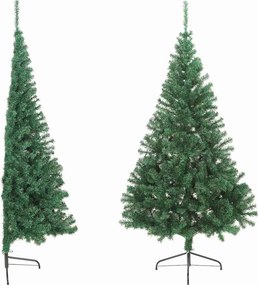 Umělý poloviční vánoční stromek se stojanem zelený 240 cm PVC 328416