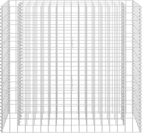 Gabionový vyvýšený záhon pozinkovaná ocel 90 x 30 x 90 cm 145631