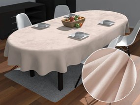 Biante Velký sametový oválný ubrus Velvet Premium SVP-020 Béžový 220x260 cm