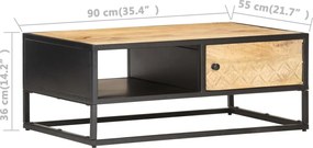 vidaXL Konferenční stolek vyřezávaná dvířka 90x55x36cm hrubý mangovník [320946]