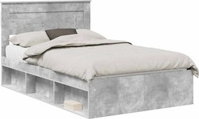 Rám postele s čelo Beton 120 x 190 cm Masivní borové dřevo 3409778