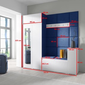 Předsíňová stěna Emi 26 - bílá Barva panelů: Pastelová růžová - Trinity 19