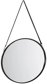 OnaDnes -20% Černé lakované závěsné zrcadlo Kave Home Reintree 50 cm