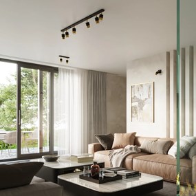 Sollux Lighting Stropní svítidlo NERO 6 černé/zlaté