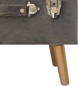 Stolička s úložným prostorem 40 cm šedá samet 329253