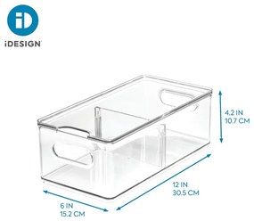 Transparentní úložný box s víkem iDesign The Home Edit, 30,5 x 15,2 cm