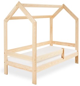 Dětská postel DOMEČEK D3 borovice 80 x 160 cm Rošt: Bez roštu, Matrace: Matrace COCO 10 cm, Úložný box: Bez úložného boxu