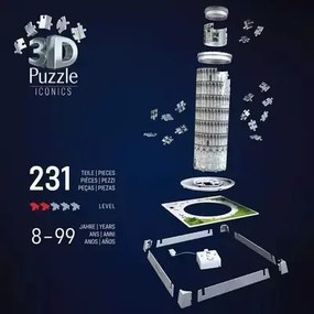 Ravensburger 3D Puzzle Iconics: Šikmá věž v Pise (Noční edice) / 216 d