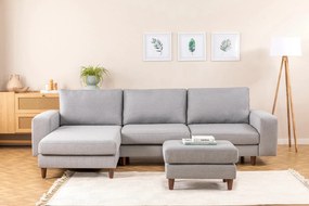 Hanah Home Rohová pohovka BERLIN světle šedá levá
