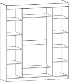 Sestava do ložnice FRANKO bílý mat (postel 160, 2x NS, komoda, skříň, zrcadlo)
