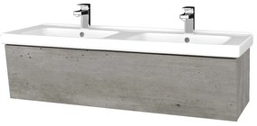 Dřevojas Koupelnová skříň INVENCE SZZ 125 (dvojumyvadlo Harmonia) Varianta: L01 Bílá vysoký lesk / D01 Beton