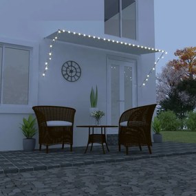 Zatahovací markýza s LED světlem 350 x 150 cm krémová 145926
