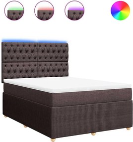 Box spring postel s matrací tmavě hnědá 140x190 cm textil 3294361