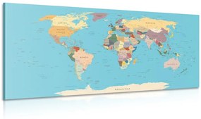 Obraz mapa světa s názvy Varianta: 120x60