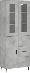 Skříň highboard betonově šedá 69,5x34x180 cm kompozitní dřevo 3198677