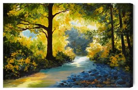 Obraz Lesní Krajina Jako Malovaná Nedostatek Nedostatek Plátno Canvas 120x80
