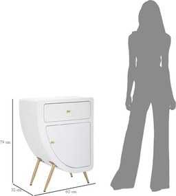 Noční stolek Venus 60 cm bílý/zlatý