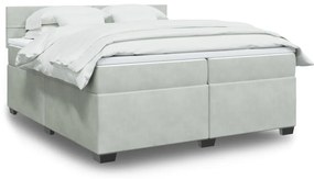 Box spring postel s matrací světle šedá 200x200 cm samet 3288702
