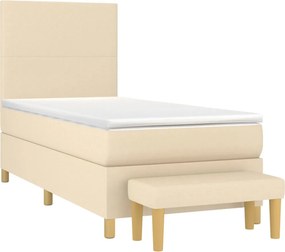Box spring postel s matrací krémová 100 x 200 cm textil 3136978