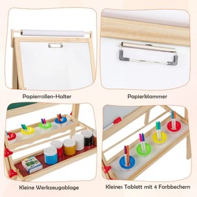 Costway 3 v 1 Dětská tabule s magnetickou tabulí a papírová role