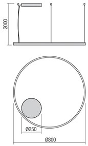 Redo 01-1713 závěsné LED stmívatelné svítidlo Orbit bronz, 55W, 3000K, ø80cm