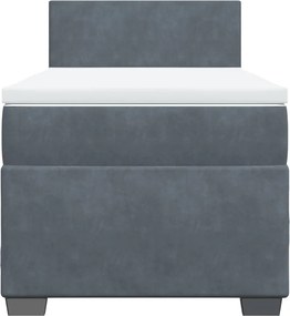 Box spring postel s matrací tmavě šedá 100x200 cm samet 3286229