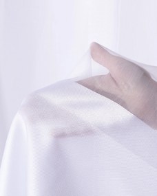 Záclona na dvojitých hačcích flex barva bílá látka poloprůhledná