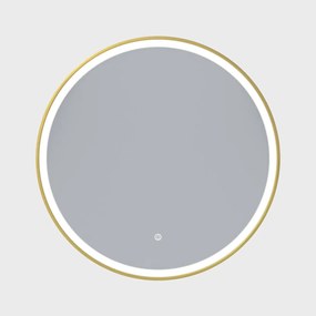 Erga Olivia, kulaté LED zrcadlo 80cm, zlatý kovový rám, 1840 lm, 6500K, přední osvětlení, ERG-V01-202-8080-GD