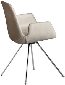 TONON - Čalouněná židle STEP s kovovou podnoží a područkami