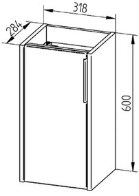 Mereo Vigo koupelnová skříňka s umývátkem 33 x 71 x 29 cm MDF/lamino bílá CN350 Koupelny Bernold