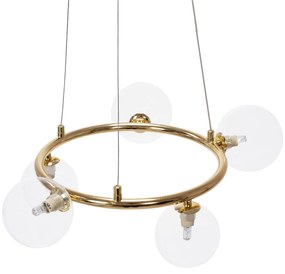 Toolight, stropní svítidlo skleněné koule 5xG9 APP1158-6CP, zlatá, OSW-04690