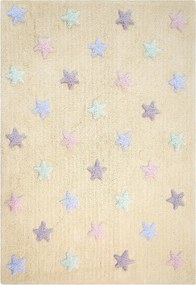 Pre zvieratá: Prateľný koberec Tricolor Stars Vanilla, 120x160, žltá, chodba / predsieň, Lorena Canals