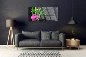Obraz na skle Bambus Květ Kapky 100x50 cm
