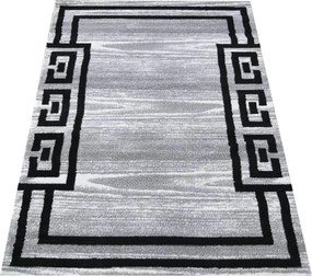 DY Šedočerný koberec s geometrickým vzorem Soho 04 Rozměr: 80x150 cm