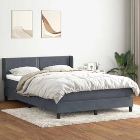 Box spring postel s matrací tmavě šedá 160x210 cm samet 3318034