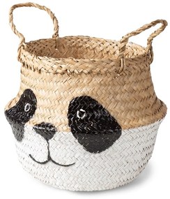 Dětský koš na hračky z mořské trávy v bílo-přírodní barvě ø 25x24 cm Panda – Compactor