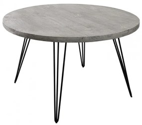 Massive home | Kulatý jídelní stůl Scorpion 120 cm šedý masiv mango 43664