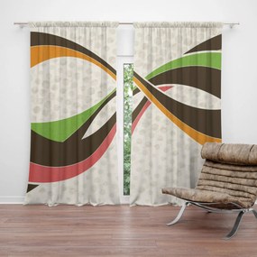 Sablio Závěs Retro abstrakce: 2ks 140x250cm