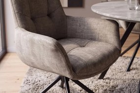 Designová otočná židle Vondila taupe samet